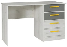 Psací stůl REST R06 Maridex 120/75/60 barevné provedení: craft bílý/šedá/tyrkys úchyty