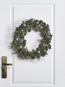 Vánoční věnec ⌀ 50 cm zelený/stříbrný FILPUS Beliani
