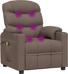 Elektrické masážní křeslo taupe textil 3143511
