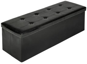 Tectake Taburet skládací s úložným prostorem 110x38x38cm černá