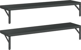 Nástěnné police 2 ks 100 x 23,5 cm černé nerezová ocel 3214513