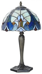 Stolní lampa Tiffany Berniss modrá – 25x40 cm