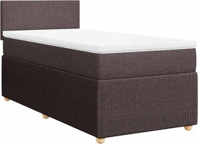 Box spring postel s matrací tmavě hnědá 90x200 cm textil 3287335