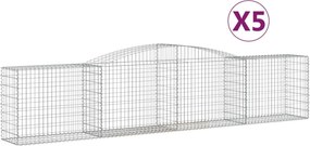 Klenuté gabionové koše 5 ks 400x50x80/100 cm pozinkované železo 3146986