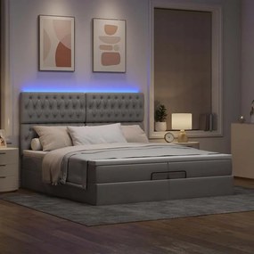 Osmanský rám postele s matracíes taupe 200x200cm textil 3314118