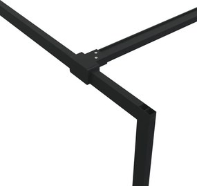 Sprchová zástěna walk-in černá 140x195 cm napůl mléčné ESG sklo 152109