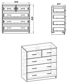 Vomaks Komoda-2+3 ořech