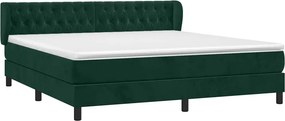 Box spring postel s matrací tmavě zelená 180x200 cm samet 3127688