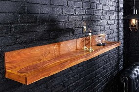 Designová nástěnná police Medan z masivu Sheesham 110cm