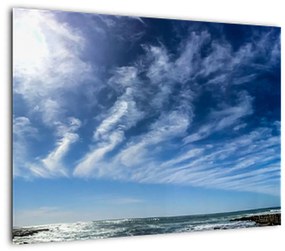 Skleněný obraz oblohy s mraky (70x50 cm)