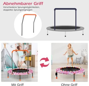 Costway Ø92 cm dětská trampolína mini trampolína s LED osvětlením odnímatelná