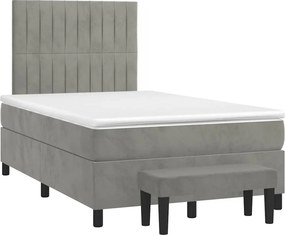 Box spring postel s matrací světle šedá 120x190 cm samet 3270481
