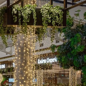 Easy Fix LED světelný závěs interiér, 100 × 700 cm, teple bílá,  600 diod, 10 pramenů, čirý kabel, IP20, prodlužovací