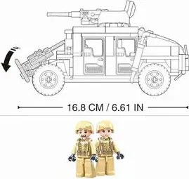 Sluban Army Model Bricks M38-B0837 Hummer bojový off road / LEGO - kom