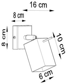 Nástěnné bodové svítidlo SOLLUX Merida 1 GU10 1x40W bez zdroje SL.0455 šedá