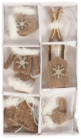 Sada vánočních závěsných dekorací CHRISTMAS SYMBOLS 6 ks - více barev