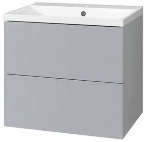 Mereo Aira, koupelnová skříňka s umyvadlem z litého mramoru 61 cm, šedá CN730M