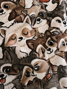 MK Lůžkoviny Mikroplyšové povlečení Exclusive - Mývalí invaze 140 × 200 cm, 70 x 90 cm