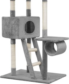 Škrabadlo pro kočky se sisalovými sloupky - šedé | 230-260 cm