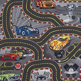 Vopi | Dětský koberec The World od Cars 97 šedý - 160 x 160 cm kruh