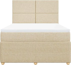 Box spring postel s matrací krémová 140x190 cm textil 3292049