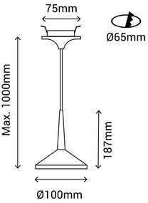 Bílé závěsné svítidlo SULION Rita, výška 100 cm
