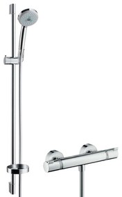 Hansgrohe Croma 100 - Sprchový set s termostatem, 3 proudy, tyč 90 cm, chrom 27085000
