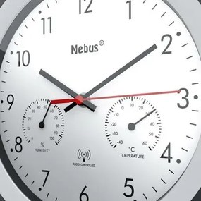 Mebus 19449 - Rádiem řízené nástěnné hodiny s teploměrem a vlhkoměrem