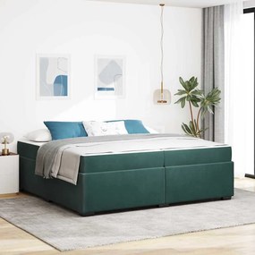 Rám postele s matrací Tmavě zelená 200 x 200 cm textil 3399311