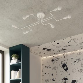 Stropní svítidlo Vector 8, bílé tělo svítidla