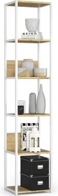 Kovový regál Loft 40 cm bílá/dub artisan