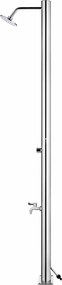 Zahradní sprcha s šedou základnou 220 cm nerezová ocel 3070793