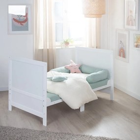 Bílá postýlka s nastavitelnou výškou 70x140 cm Easy Sleep – Roba