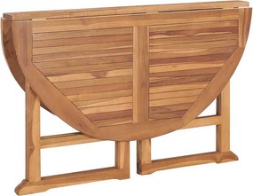 Skládací zahradní jídelní stůl Ø 110 x 75 cm masivní teak 318479
