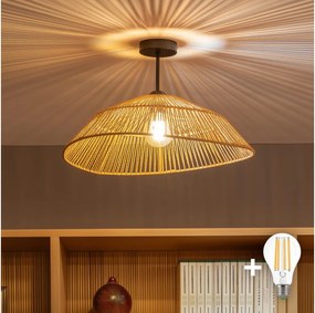 BRILAGI - LED Přisazený lustr CERIA BOHO 1xE27/60W/230V pr. 50 cm černá/hnědá
