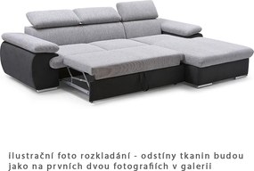 Sedací souprava COOL | 281x191 cm | rozkládací + úložný prostor | PRAVÁ | lounge 18 světle šedá