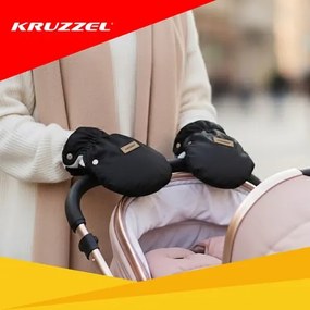 Dvojité černé rukavice na kočár Kruzzel 25814