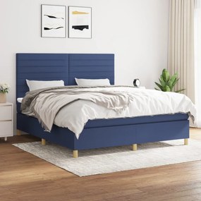 Box spring postel s matrací modrá 180x200 cm textil 3142439