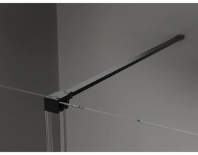 Mexen Velar, sprchový kout s posuvnými dveřmi 110(dveře) x 110(stěna) cm, 8mm čiré sklo, černá matná, 871-110-110-01-70