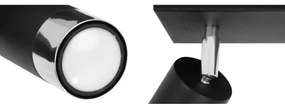 Stropní svítidlo HUGO, 2x černé/chromové kovové stínítko, (možnost polohování)