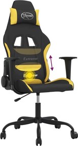 vidaXL Masážní herní židle černá a textil [345473] Barva: Tmavě žlutá