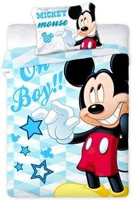 Ložní povlečení do dětské postýlky Mickey Mouse - Disney - 100% bavlna - 40 x 60 cm + 100 x 135 cm