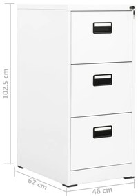 Kancelářská skříň bílá 46 x 62 x 102,5 cm ocel,  336274
