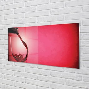 akrylový obraz Červené pozadí sklo na levé straně 140x70 cm