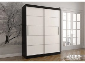 IDZ Šatní skříň Vista bez zrcadla (150 cm) Barva dřeva: Černá + Bílá