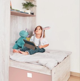 Aldo Patrová postel pro dvě děti Bo1 90x200 - starorůžová