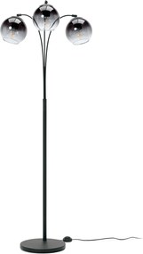 Tchibo - Prohnutá stojací lampa se stínítky z kouřového skla