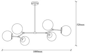 Designový lustr Faustyna 100 cm černý