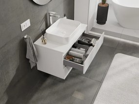 Mexen Rivel, koupelnová skříňka 80 cm, 2 zásuvky, drážkovaná, bílá matná, 91A20-08047-2-BFF01