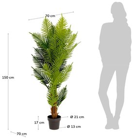 Umělá rostlina Kave Home Fern, výška 150 cm